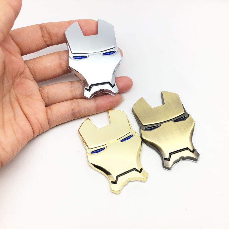 Car styling 3D Chrome Metal Iron Man Car Emblem Stickers Decoration The ...