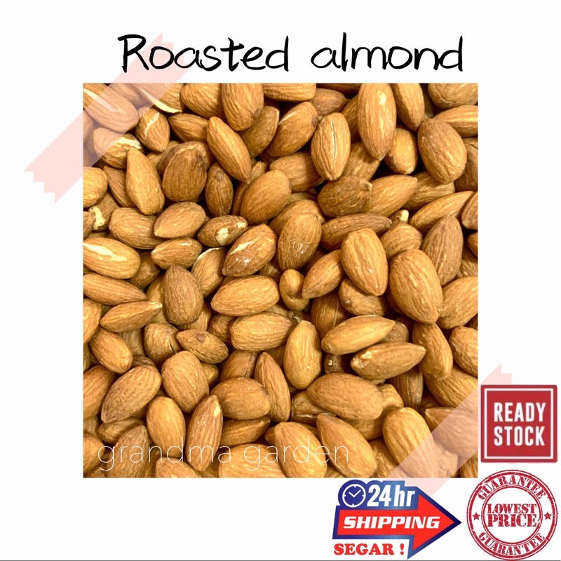 (GG snacks) Roasted almond 500gram peanut ready stock ready to eat ...