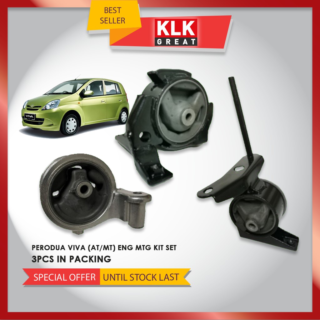 PERODUA VIVA 1.0 (AT/MT) ENGINE MOUNTING-KIT SET ( 3PCS IN PACKING ...
