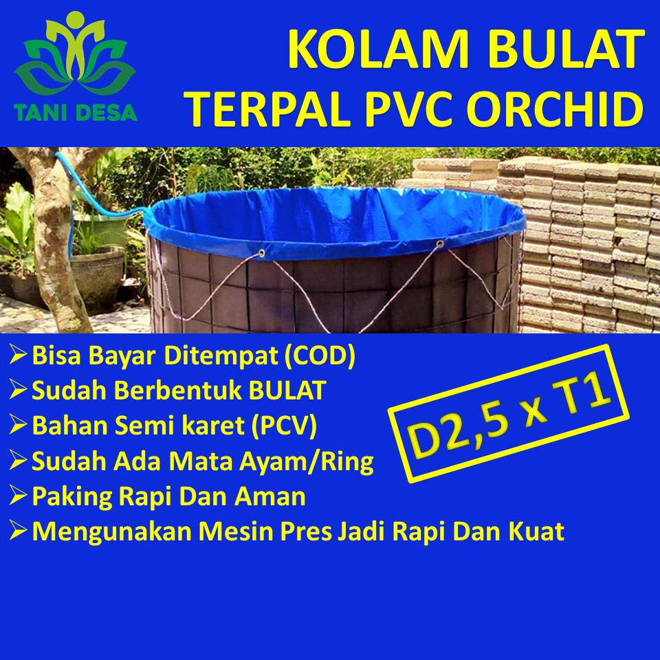 Biofloc Round Tarpaulin Pool Size Diameter 2,5 m Height 1 m, Tarpaulin ...