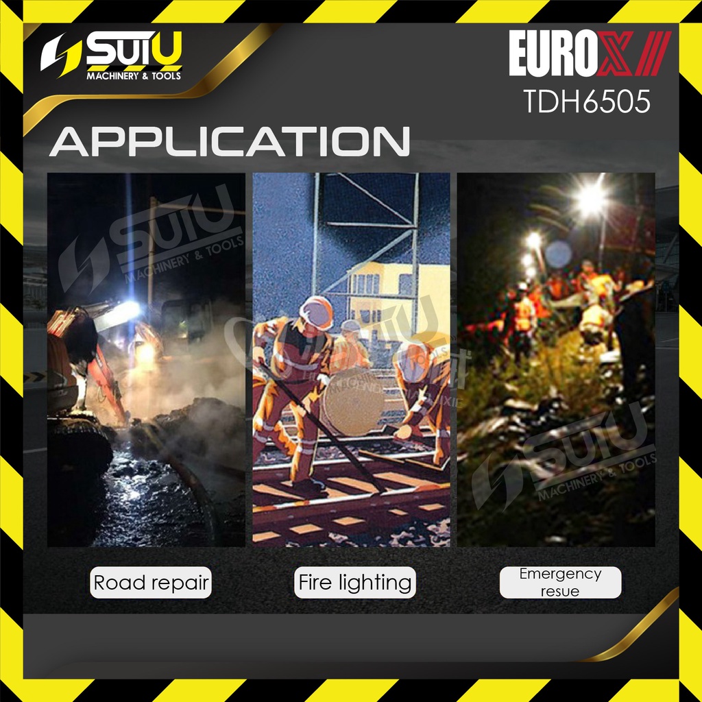 EUROX TDH6505 / TDH 6505 Mobile Lighting Tower Light Power by Diesel Engine 5000W (Lamps - 4 x ...