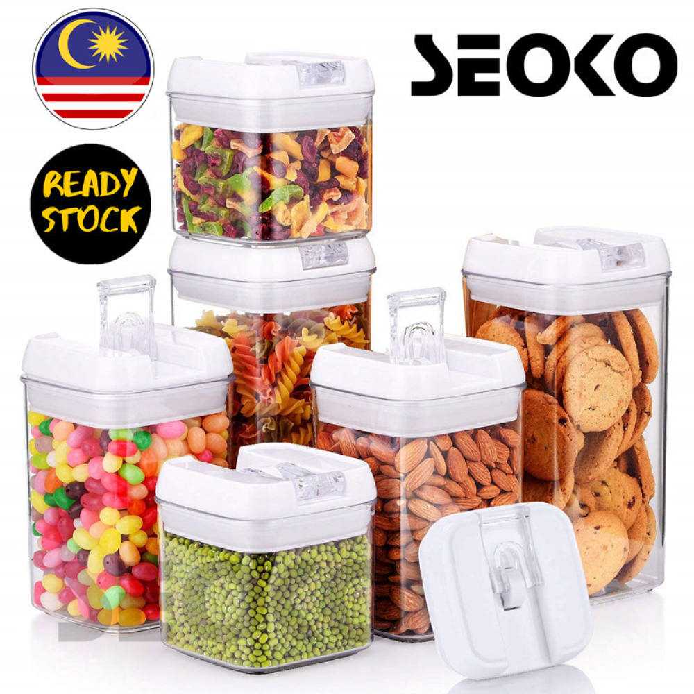 6pcs Airtight Food Storage Container Set Seal storage jar Durable ...