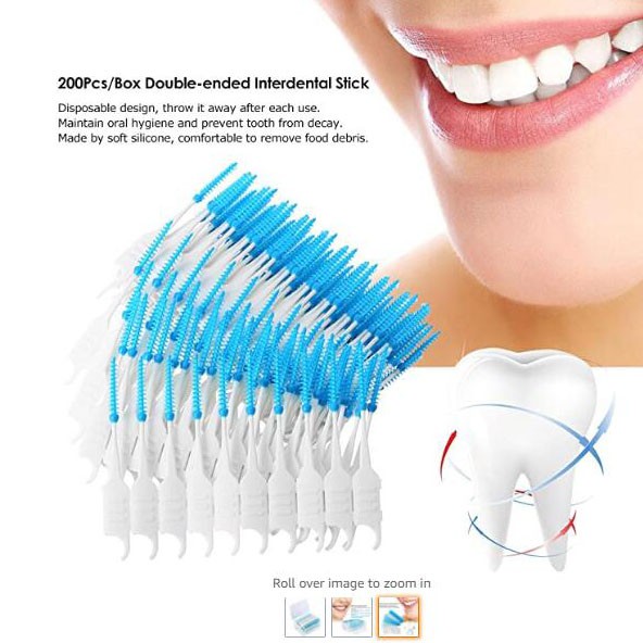 200 Pcs Teeth Cleaning Oral Care Tooth Floss Oral Hygiene Dental Floss ...