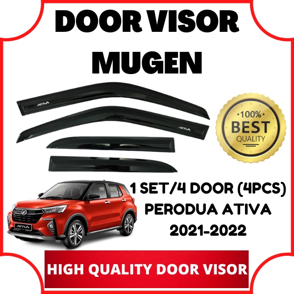 Perodua Ativa 2021-2025 Door Visor Air Press Window Mugen Style Acrylic ...