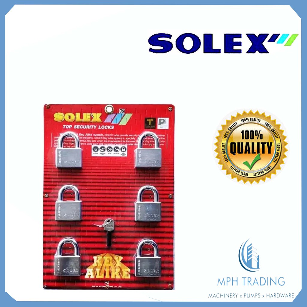 Solex R50-CR-KL-506 Rekeyable Top Security Key Alike PadLock 6 in 1 ...