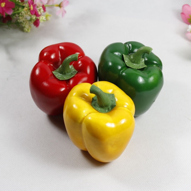 Life-sized artificial Vegetables capsicum 3 colors Decoration Props ...