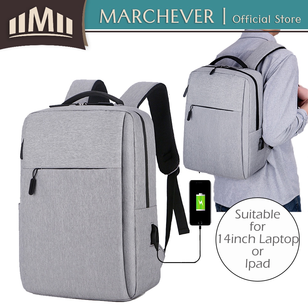 Business Leisure Travel Unisex USB Laptop Backpack Multiple Partition ...