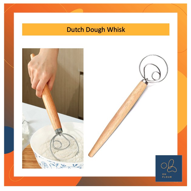 Dutch Danish Dough Stainless Steel Whisk Mixer / Alat Pukul Adunan Roti ...