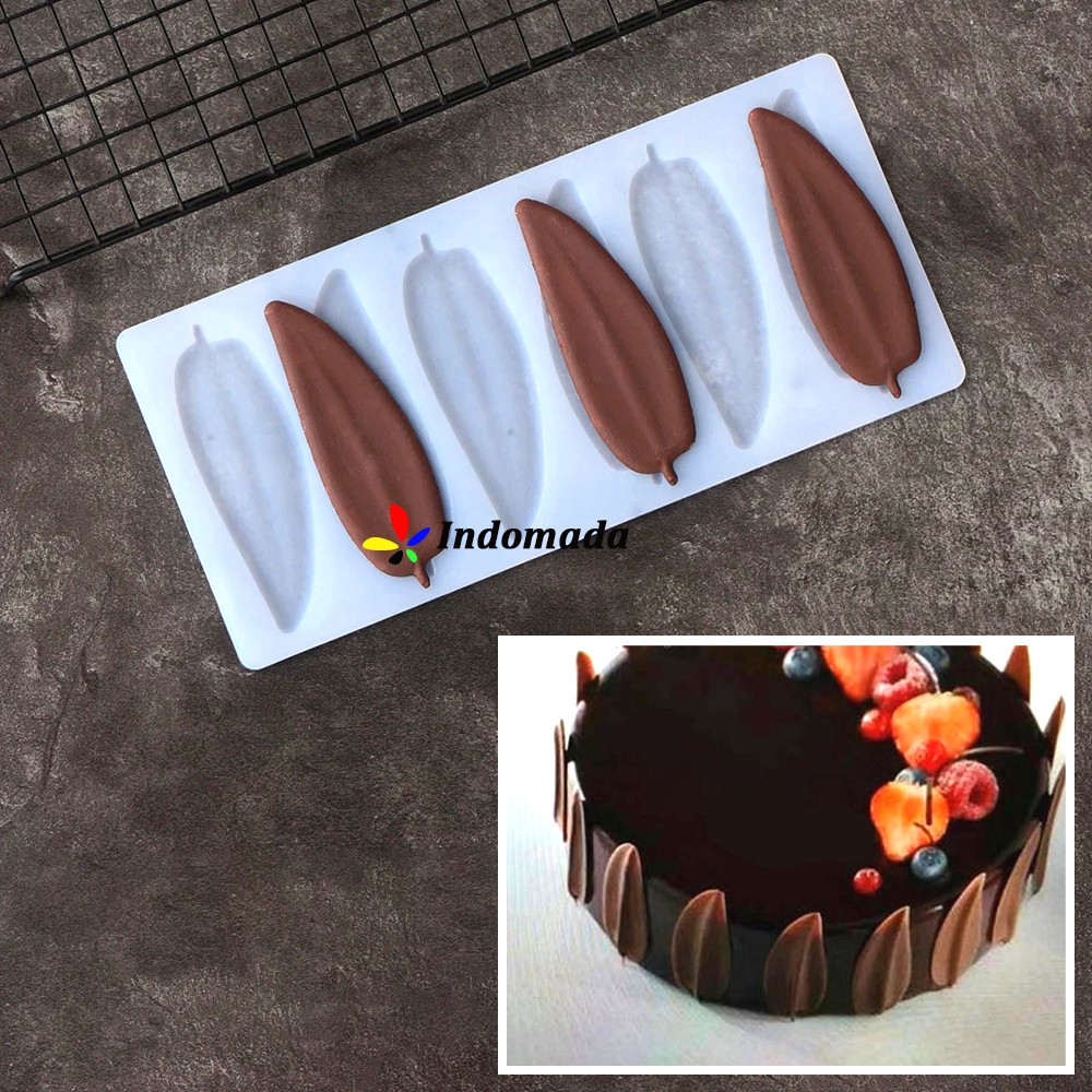 Indomada Chocolate Fence Silicone Mold Feather Leaves Chocolate Fence ...