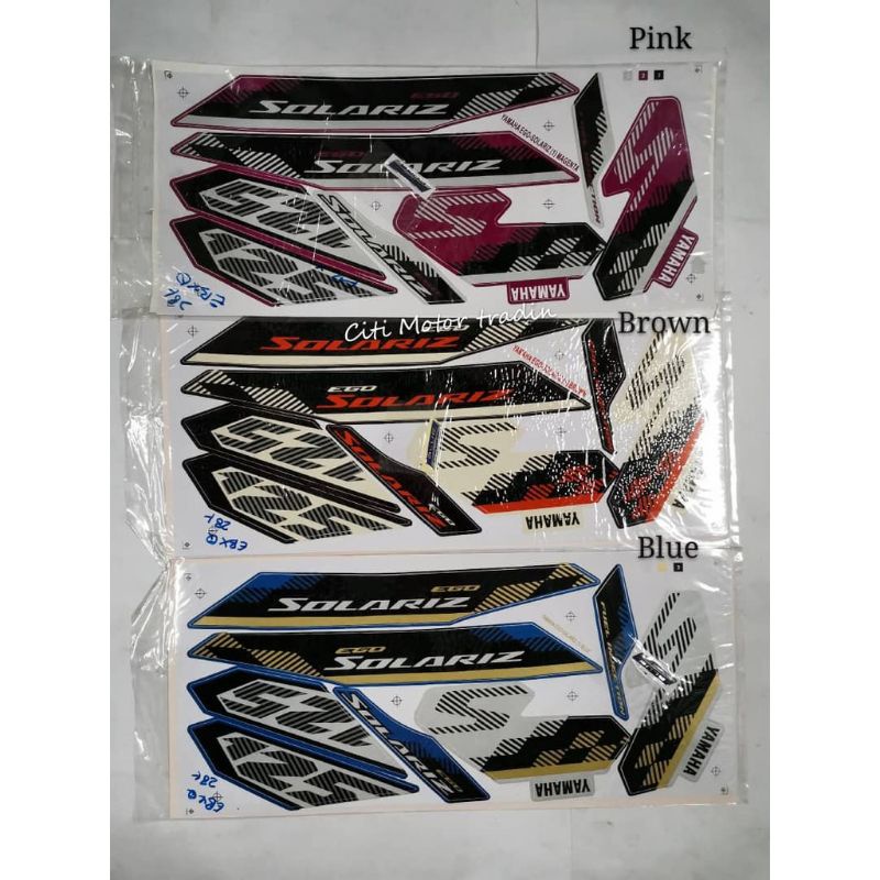 YAMAHA SOLARIZ 1 STICKER SET sticker body solariz no 1 RED BLUE PINK ...