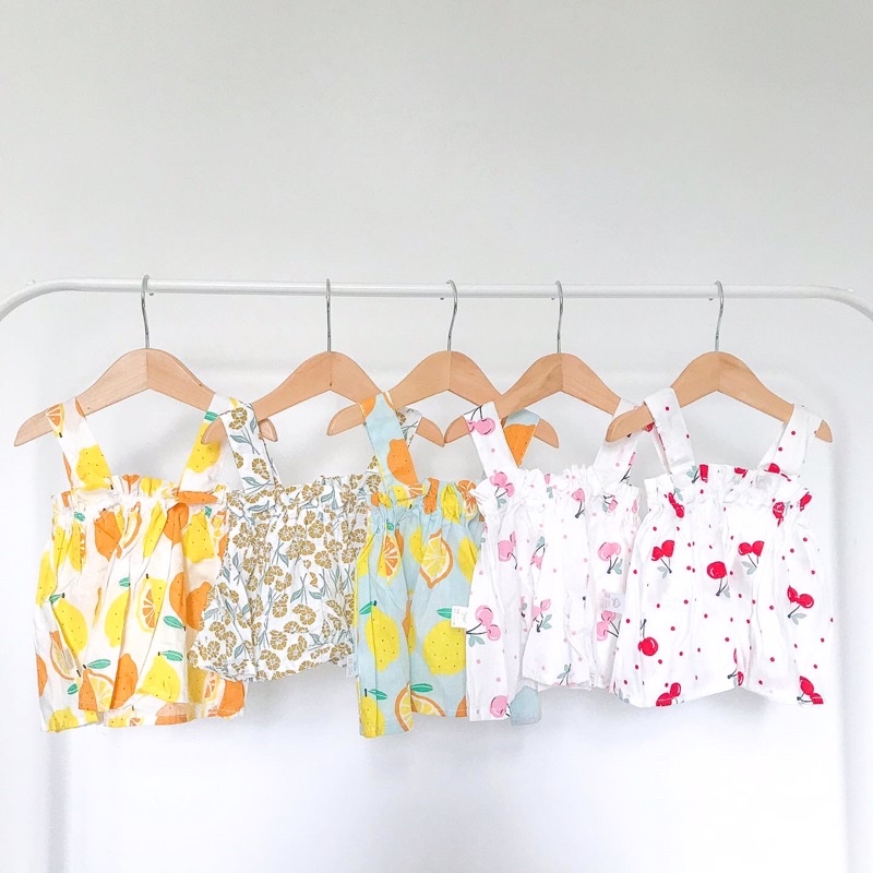 KIYOD Baby Girl Set Dress with Pant Fruits and Flower Pattern | Shopee ...