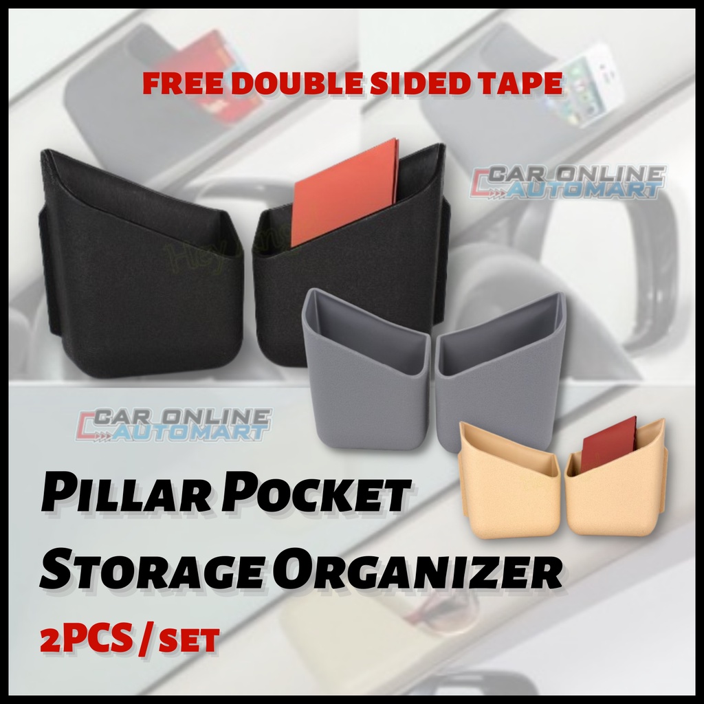 2pcs/set Universal Car Side Pocket Pillar Storage Dashboard Organizer ...