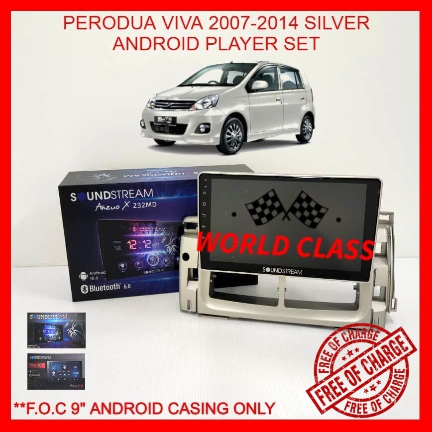 PERODUA VIVA 2007-2014 SILVER COLOUR SOUNDSTREAM 9" ANDROID IPS PLAYER ...