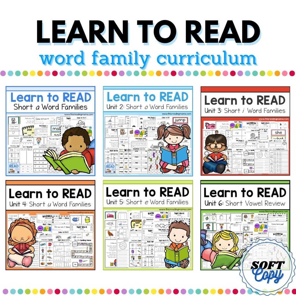 006-PDF Learn to Read CVC Word Family Curriculum plus Sight Word | BIG ...
