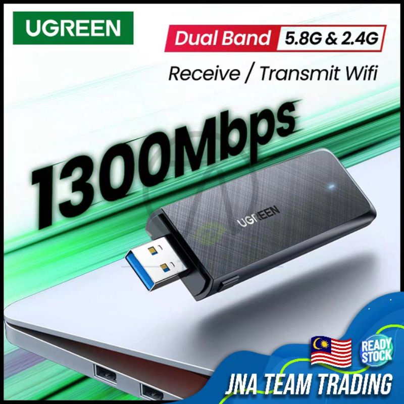Ugreen Wifi Wireless Adapter 1300mbps 5ghz And 2 4ghz Dual Band 650mbps