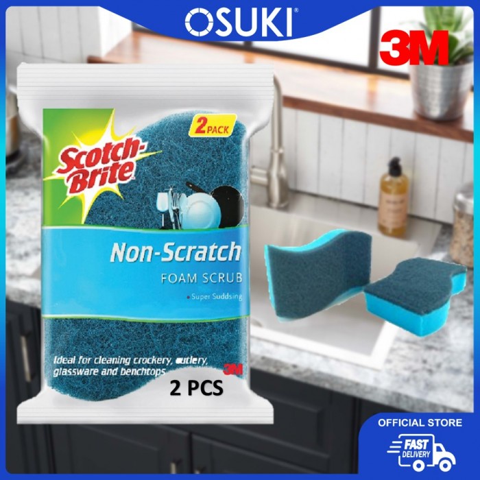 3M Scotch Brite Non-Scratch Scouring Sponge - Blue (2 Pcs/Pack ...