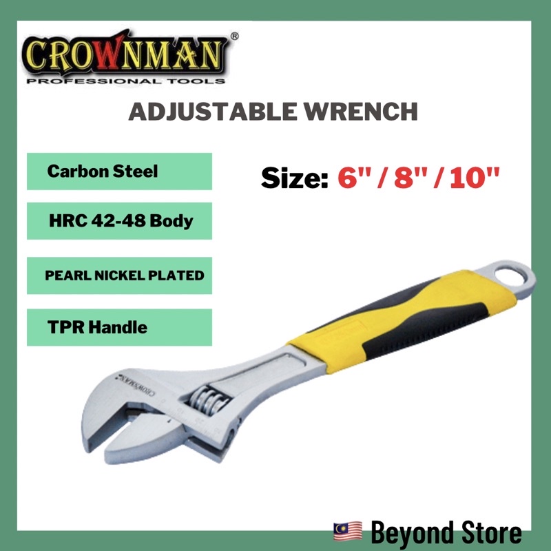 100% Original👍Crownman Switch Spanar 6''-12''. Adjustable Wrench 169mm ...