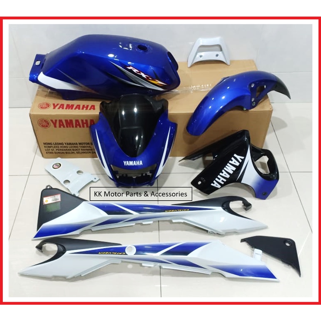 COVERSET RXZ CATALYZER BIRU PUTIH HLY (COMPLETE SET) | Shopee Malaysia