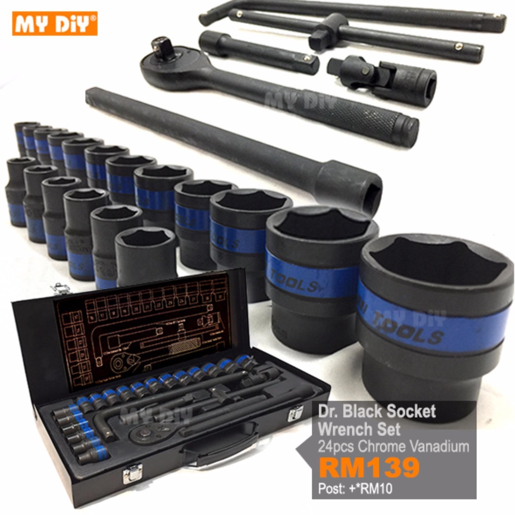READYSTOK - 6 POINT 24PCS 1/2" SRUNV SET KEPALA SOKET PLAYAR SRUNV DR ...
