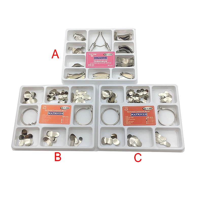 Dental Sectional Contoured Matrices Matrix Bands with Springclip No.1. ...