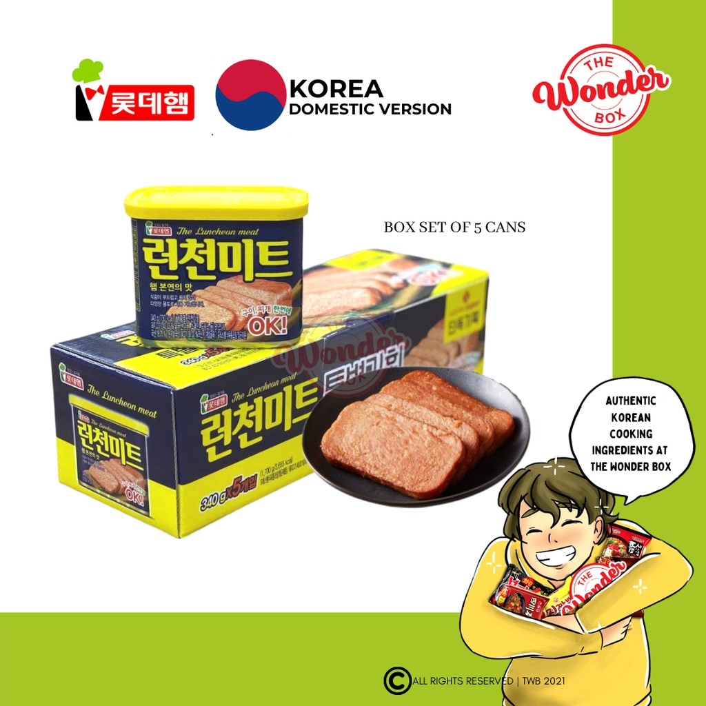 MADE IN KOREA | Korean Lotte Ham The Luncheon Meat Box Set 340g x 5 롯데햄 ...