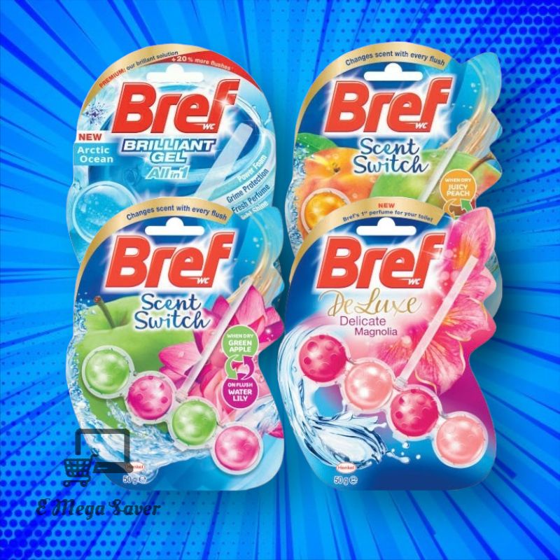 🇩🇪Bref Scent Switch Toilet Cleaning Rim Blocks 50g (1.76oz) | Shopee ...
