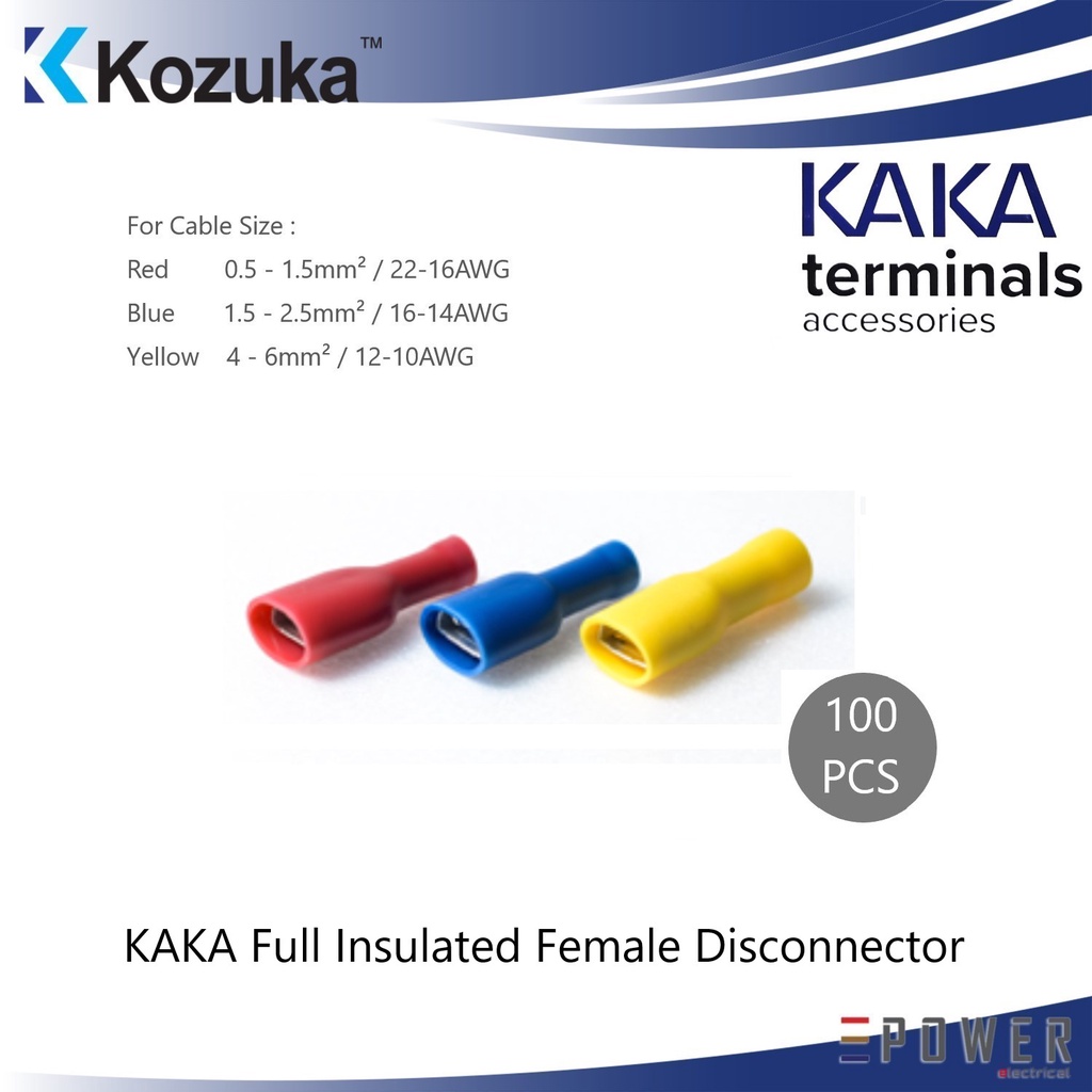 KOZUKA KAKA FULL INSULATED FEMALE DISCONNECTOR (100PCS/PACK) | Shopee ...
