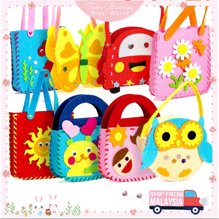 TB Kids DIY Bag Handbag Handcraft for Girls Non-woven Bag Kindergarten ...