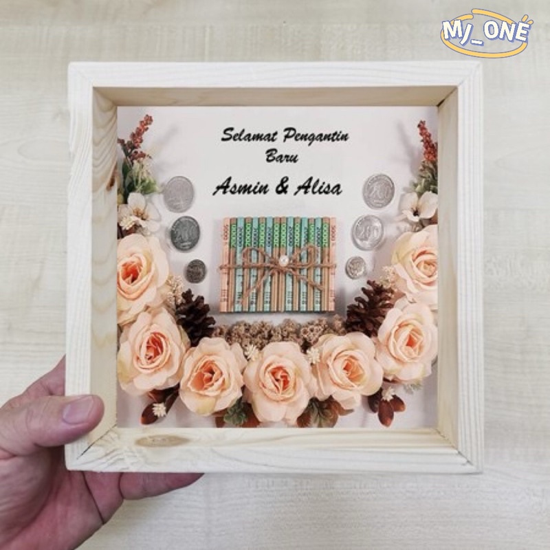 Frame Mas Kahwin 8x8inch termasuk kaki frame pine wood | Shopee Malaysia