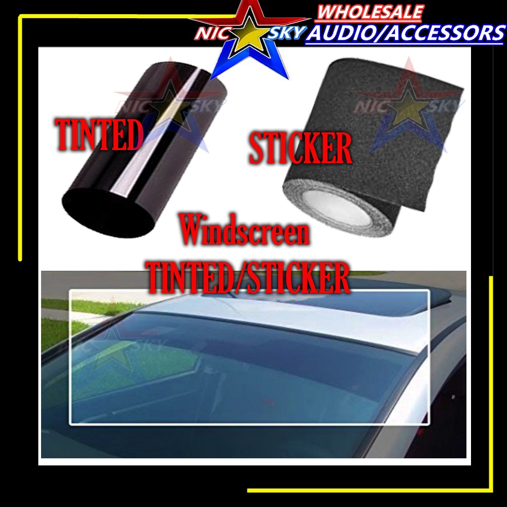 Windscreen UV99%Tinted/Sticker Carbon/glossy/malle/shinyBlack all Car ...