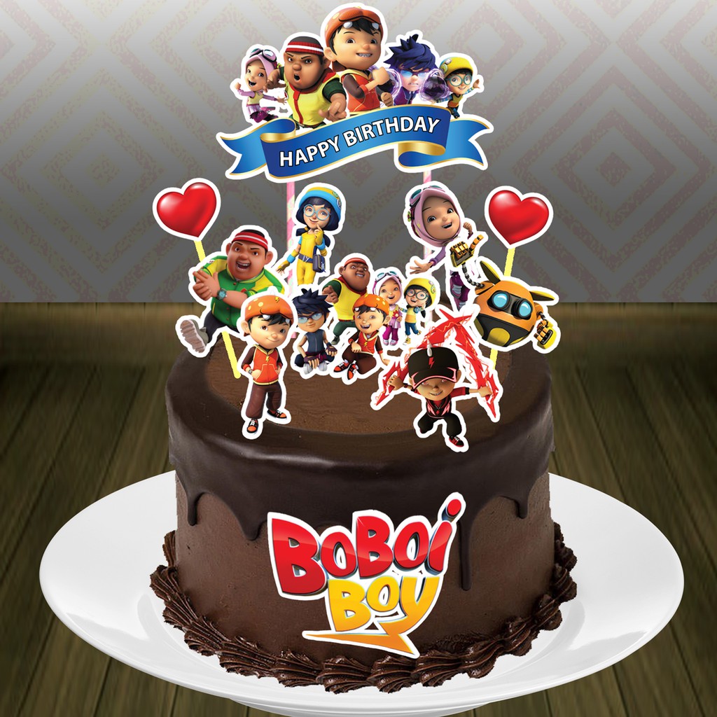 BOBOIBOY Cake Topper Kek Many Design Cake Decor Happy Birthday | Shopee ...