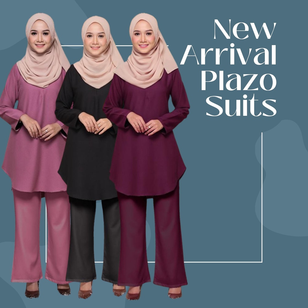 BAJU MUSLIMah BLOUSE SUIT | SET SUIT PLAIN (BAJU & SELUAR Palazo ) Baju ...
