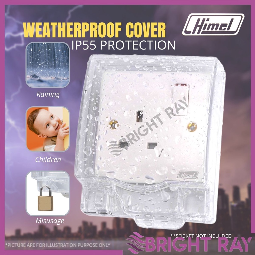 HIMEL IP55 Outdoor Weatherproof Cover Socket Single Socket Waterproof ...