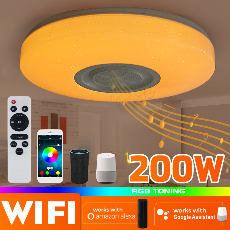 Home Lighting bluetooth Music Light Bedroom Smart Ceiling Lamp WiFi APP ...