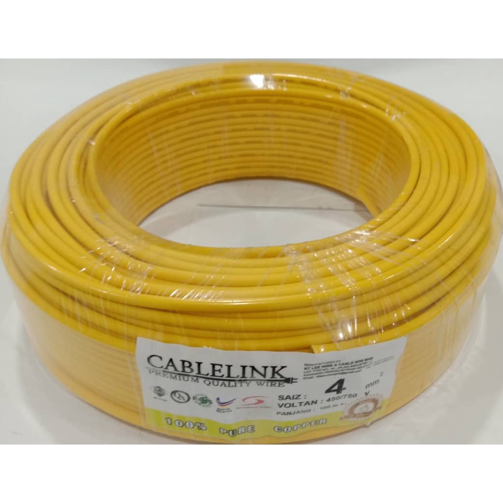 4mm CABLELINK PVC Cable (SIRIM) 100% PURE COPPER / ELECTRIC PVC CABLE ...