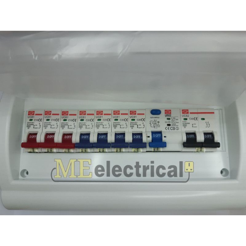 DB BOX 12way (Full set) UMS MCB 10A-20A + RCCB 40A +Main switch 40A ...