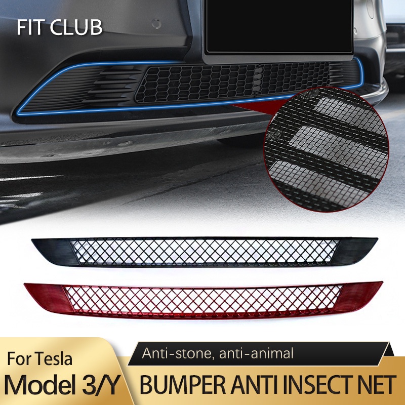 FIT CLUB Car Lower Bumper Anti Insect Net For Tesla Model Y Model 3 ...