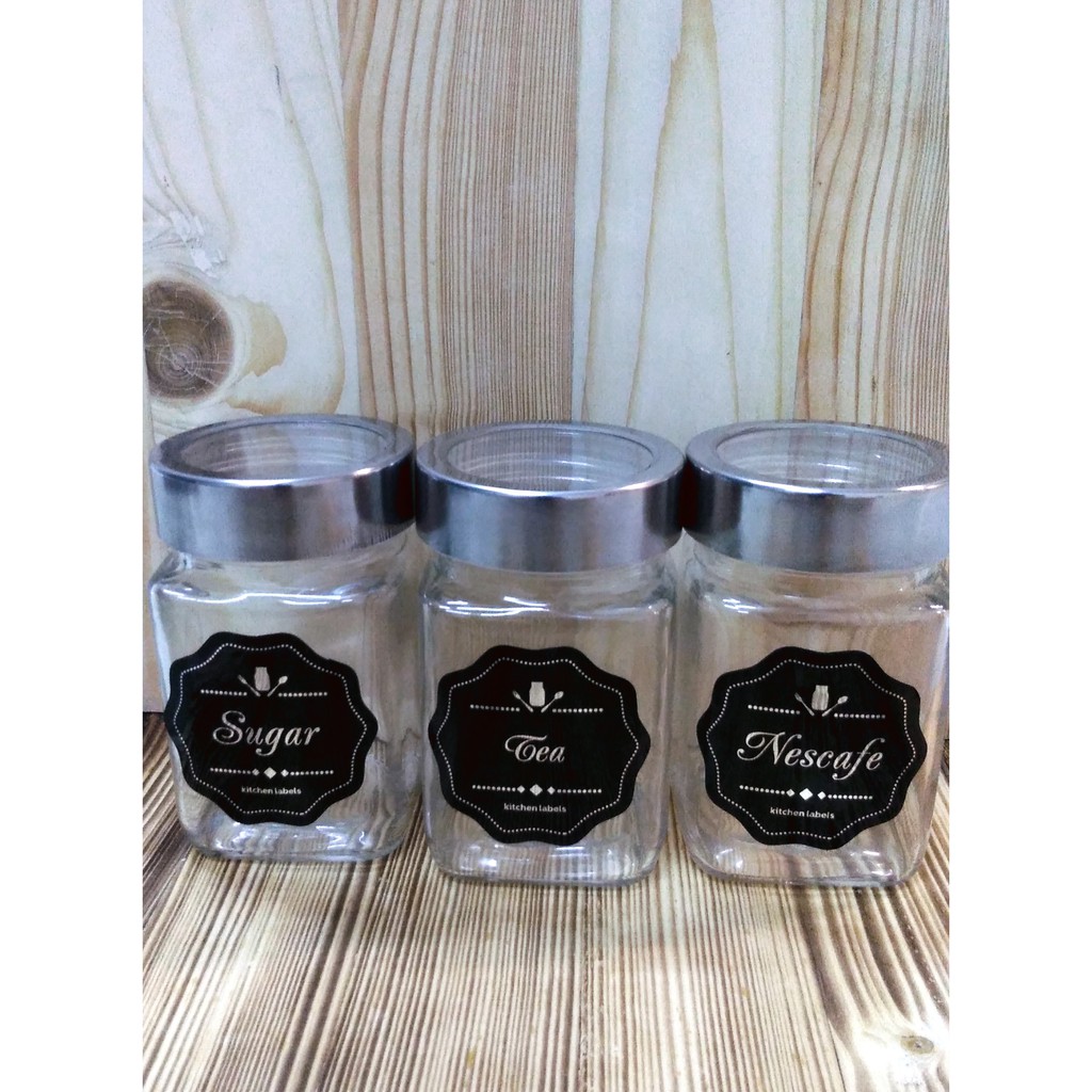 68 PCS Printed Kitchen Sticker Label (WATERPROOF) | Shopee Malaysia