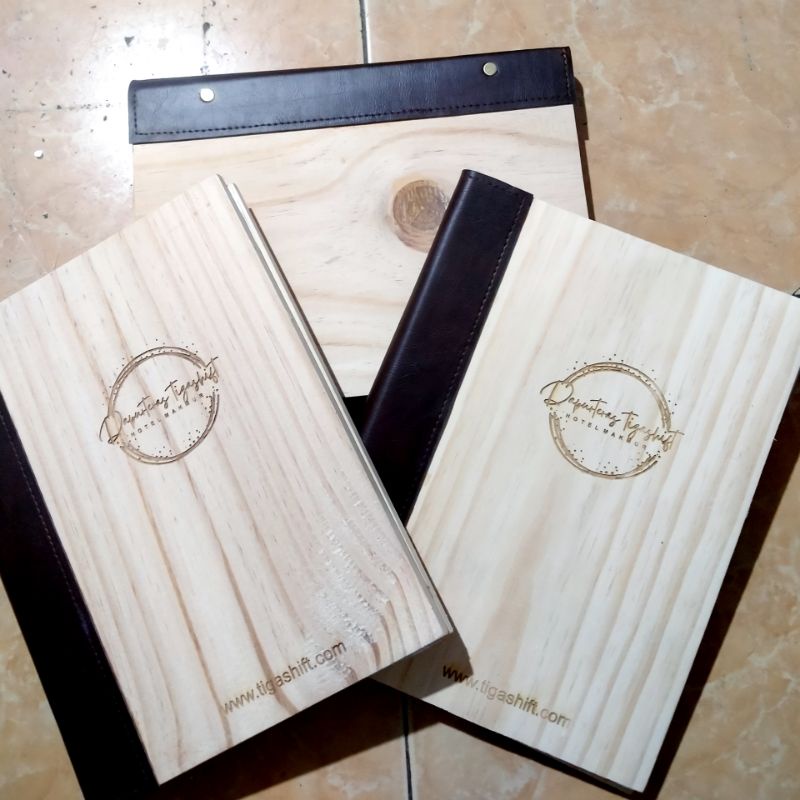 A4 WOODEN MENU BOOK - LOGO ON GRAPHICS | Shopee Malaysia