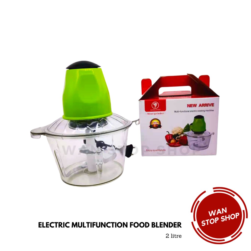 Electric 4 Blade Food Blender Meat Grinder Mesin Pengisar Daging 2L ...