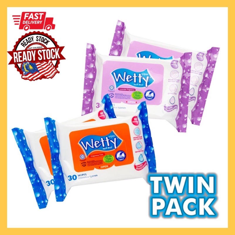 WET WIPES | BABY WIPES [WETTY] | 30'S X 2 PACKS (VALUE BUY) | Shopee ...