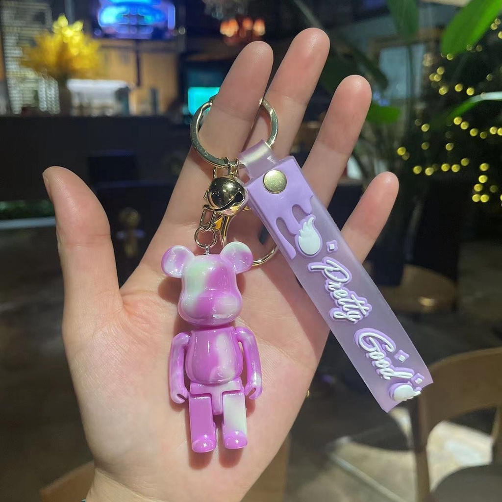 Colorful Cartoon Bearbrick Gloomy Bear Keychain Bag Pendant Birthday ...