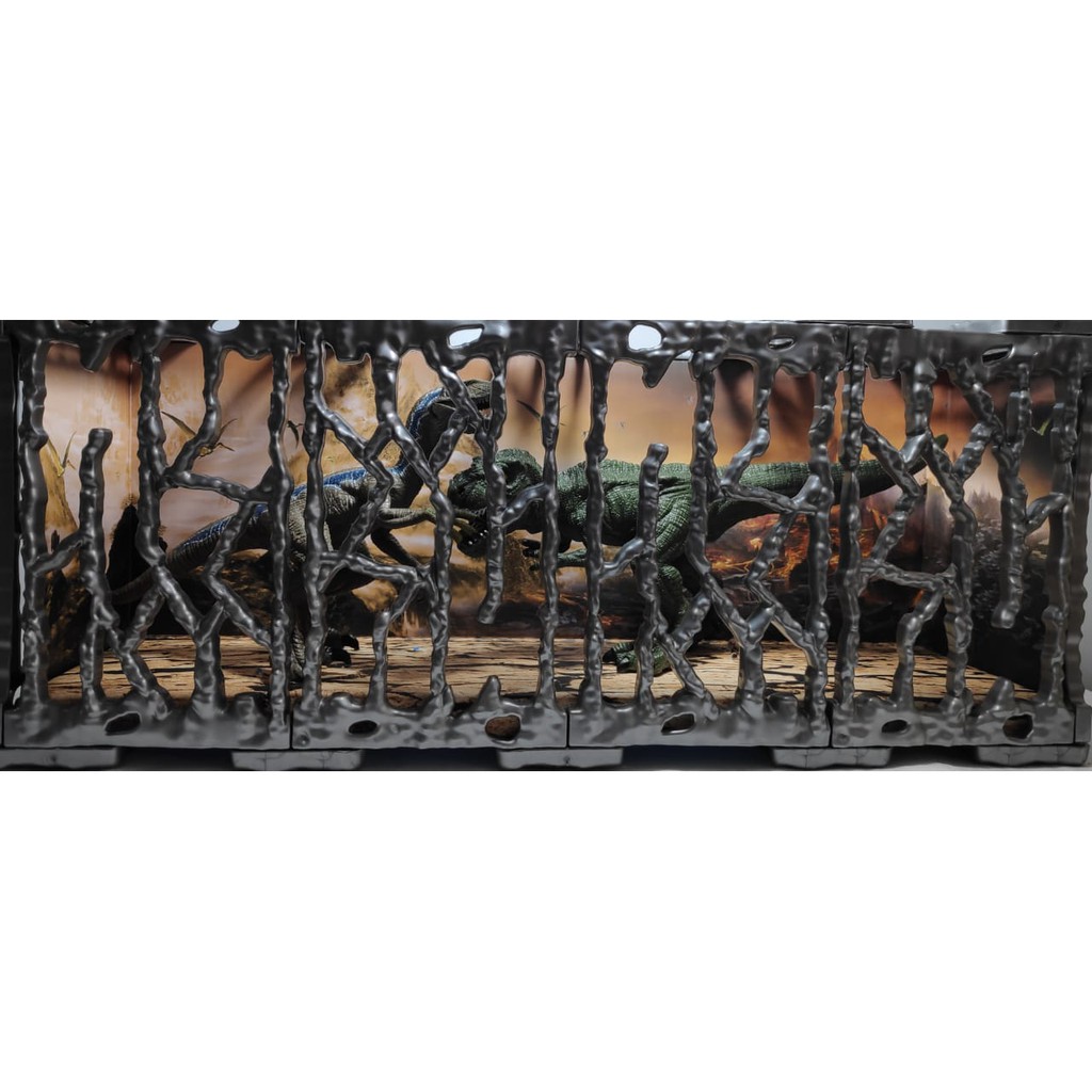 HIJAU Kids Toys - Green T-REX RAPTOR Dinosaur FIGURE SET And Cage ...