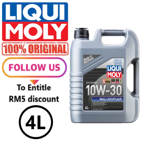 Liqui Moly Semi-Synthetic MoS2 Leichtlauf 10W30 Engine Oil (4L) | Shopee Malaysia