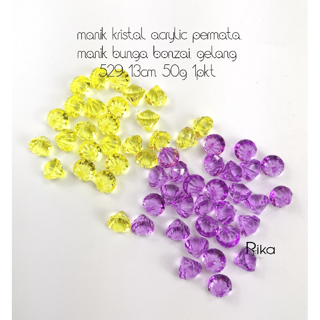 Manik kristal acrylic permata, manik bunga bonzai 529 1.3x1.3cm 50g ...