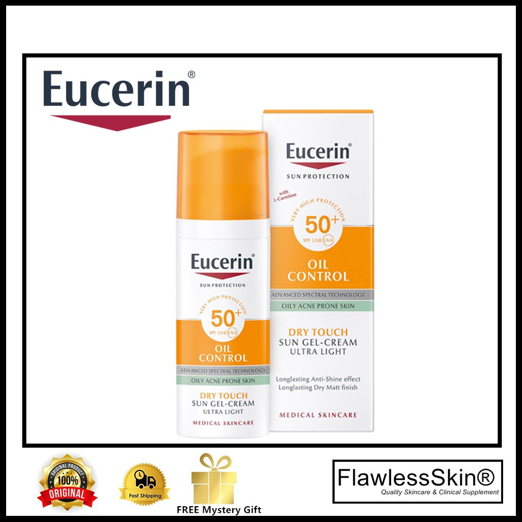 Eucerin Oil Control Sun Gel Cream 50ml Dry Touch SPF 50 Oily & Acne ...