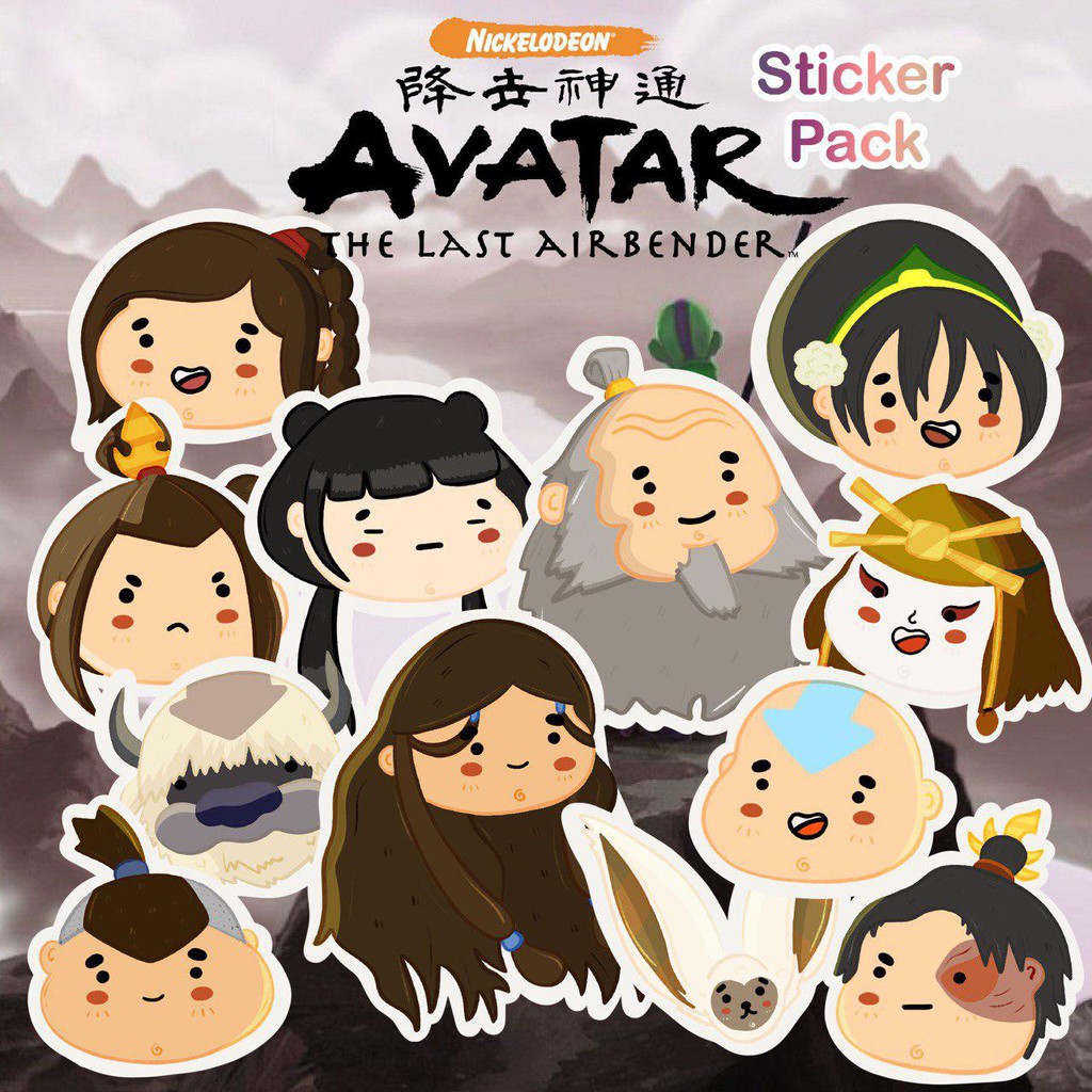 Avatar The Last Airbender ATLA Kawaii Chibi Cute Handmade Sticker Pack ...