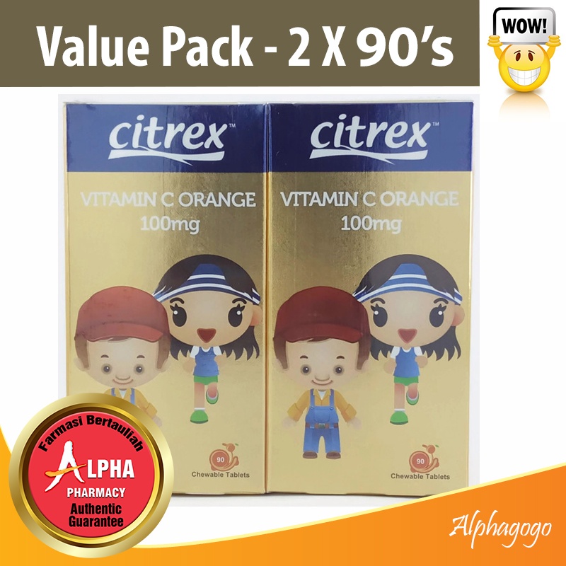 Citrex Vitamin C Orange 100mg (2 X 90 Tablets)(exp: 09/2024) | Shopee ...