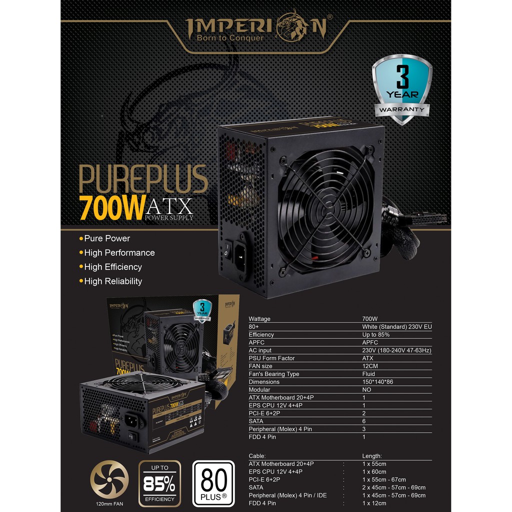 IMPERION PUREPLUS 700WATT ATX POWER SUPPLY | Shopee Malaysia