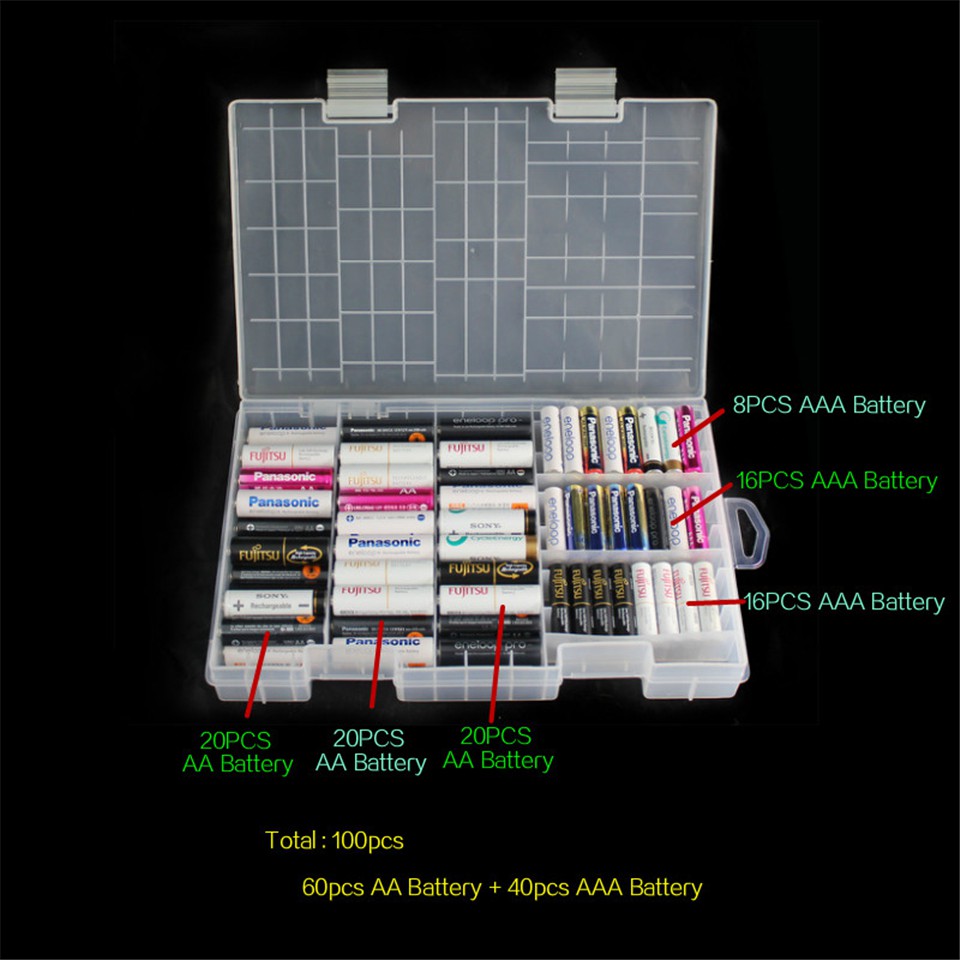 [Ready Stock]1PC AAA AA Battery Holder Case Portable Plastic Battery ...